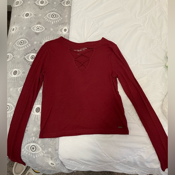 Hollister | Tops | Red Hollister Criss Cross Top | Poshmark